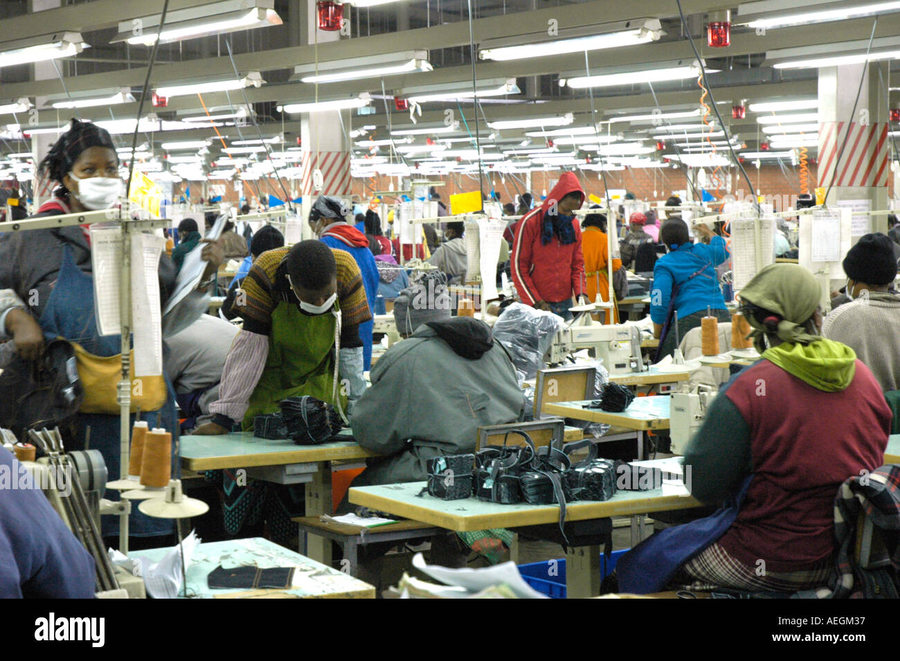 Chinese clothing factory for making blue jeans in Lesotho Africa Stock ...
