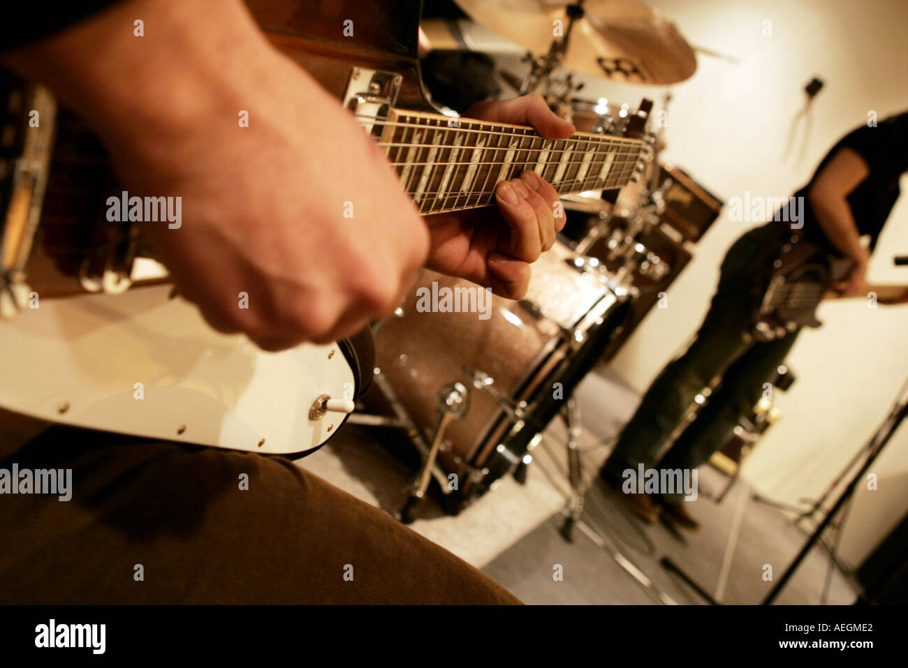 Band rehearsing Stock Photo - Alamy