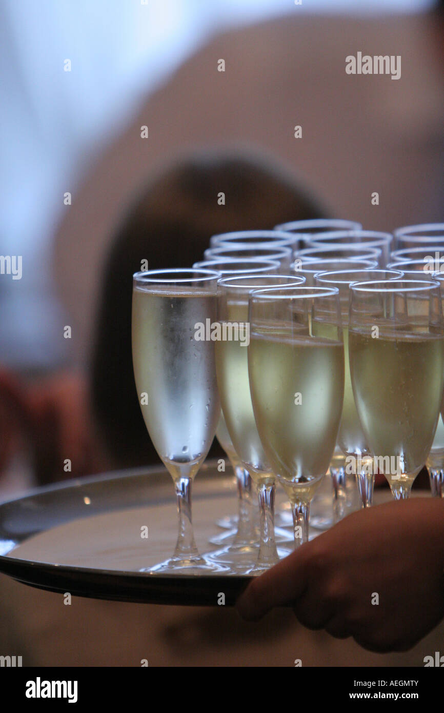 Waiter serving Champagne Stock Photo - Alamy