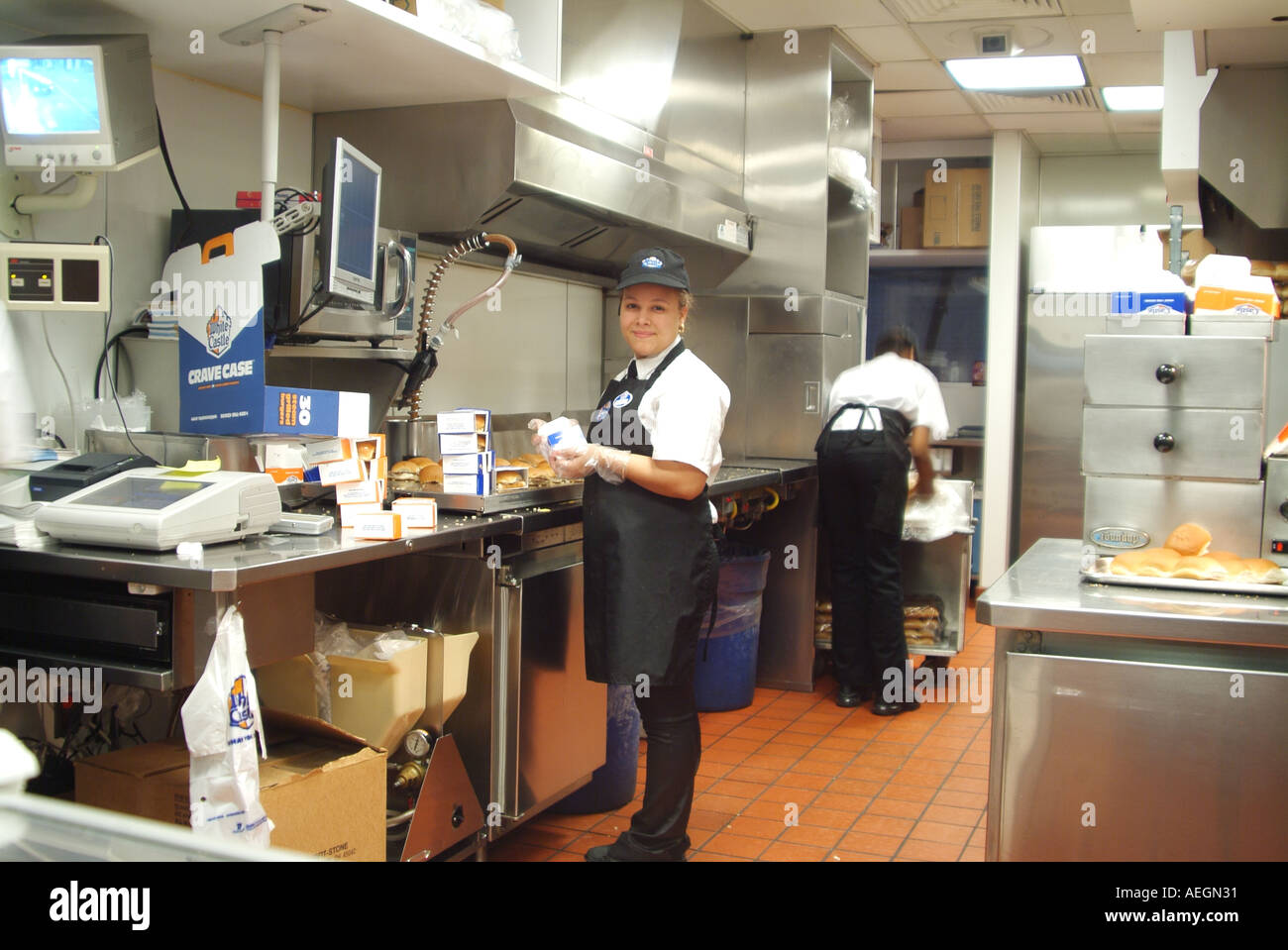 Fast food employee Stock Photo - Alamy