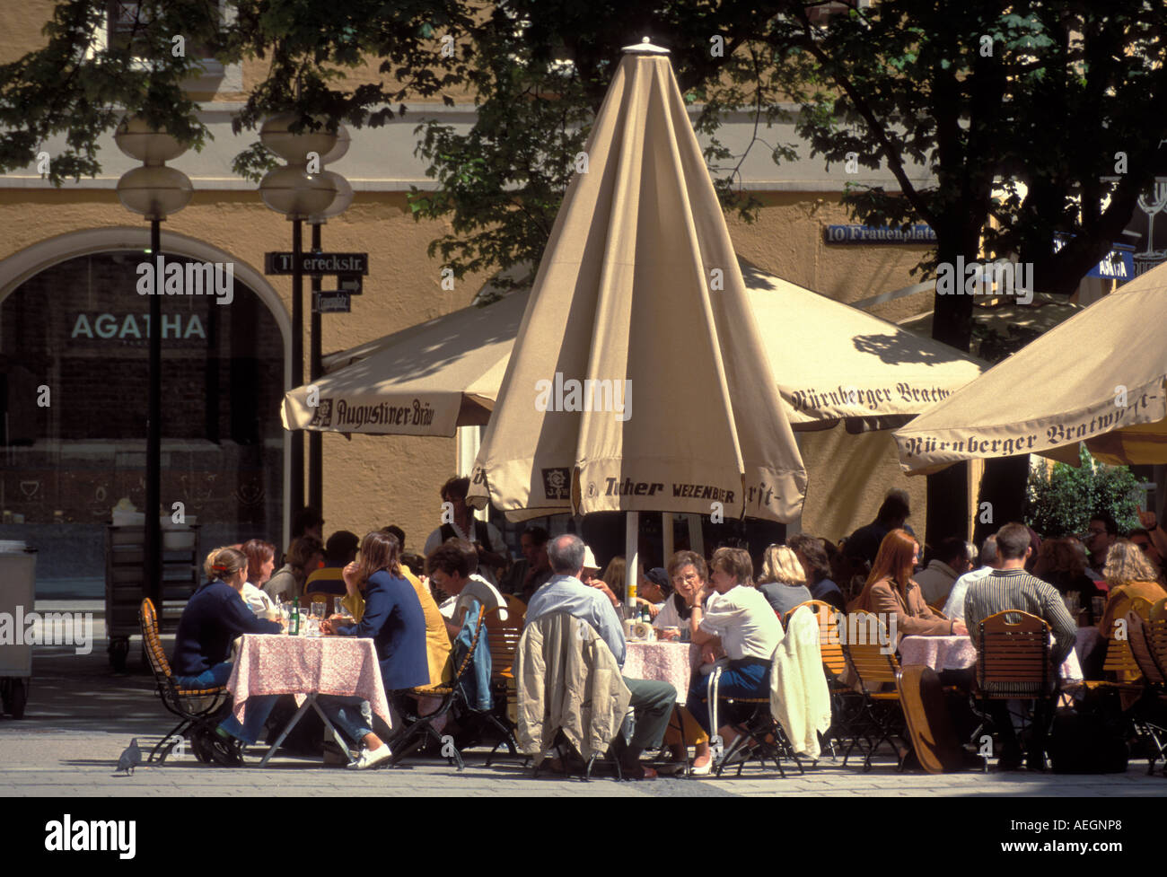 Germany Bavaria Munich outdoor cafe Stock Photo - Alamy