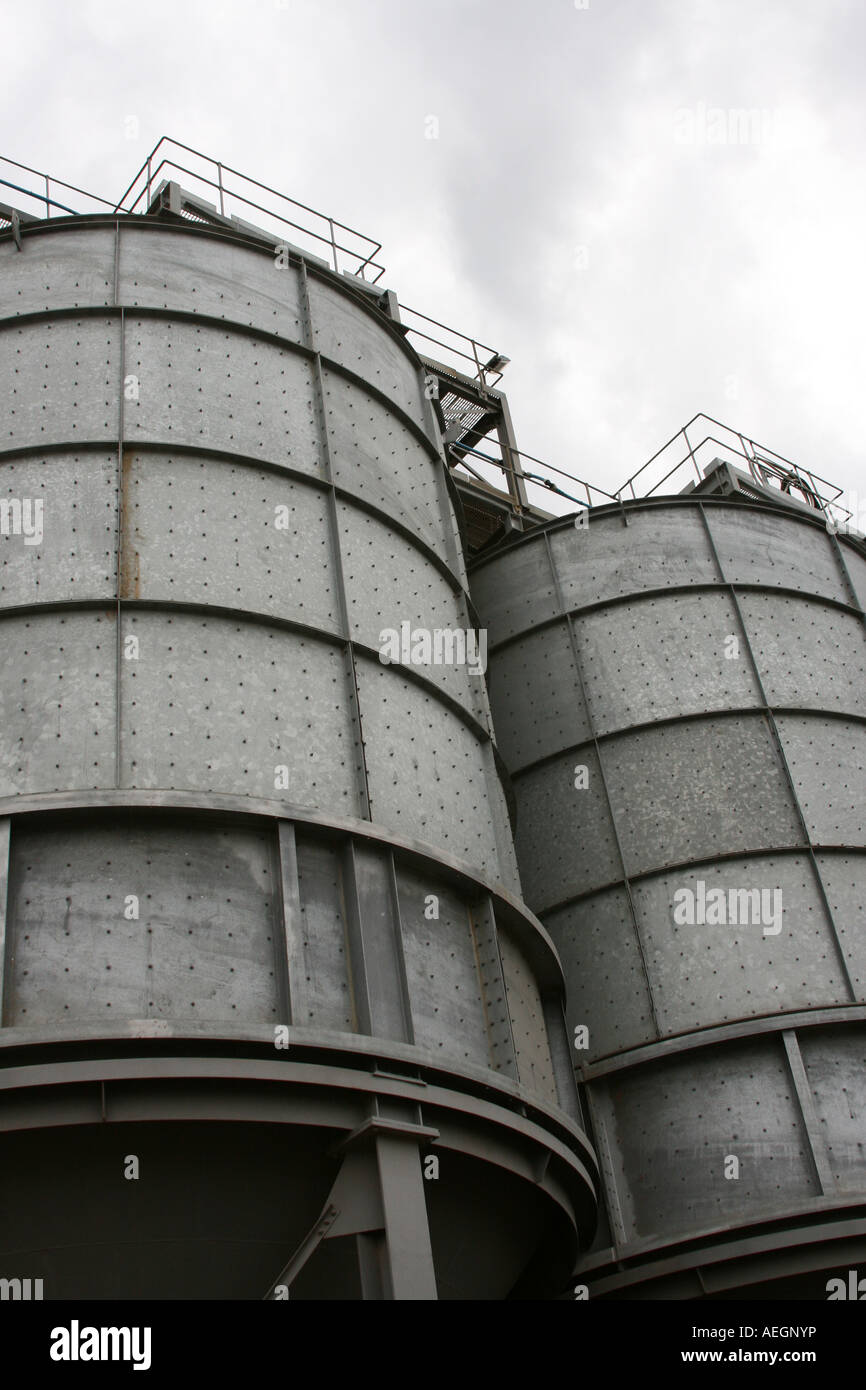 Industrial metal container tanks, London England UK Stock Photo - Alamy