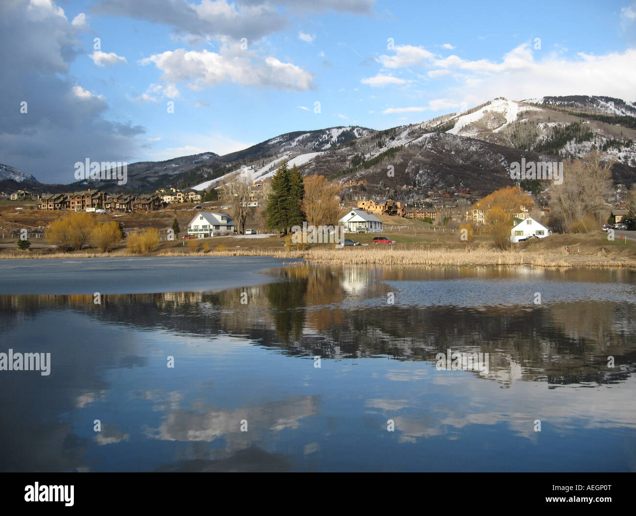 Lake sky reflection Stock Photo - Alamy