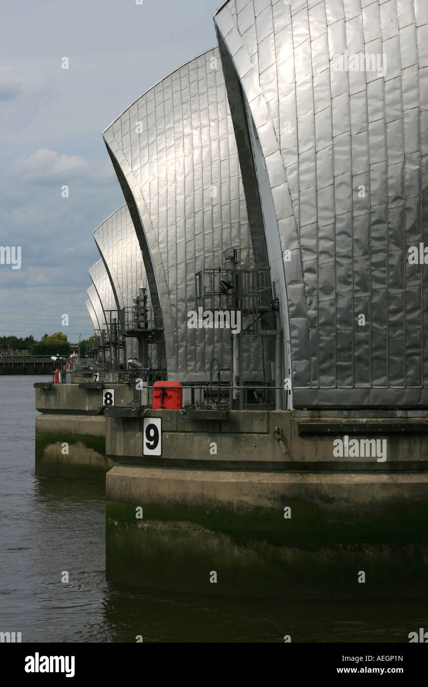 Thames Barrier on the River Thames, Greenwich Peninsula, London England ...