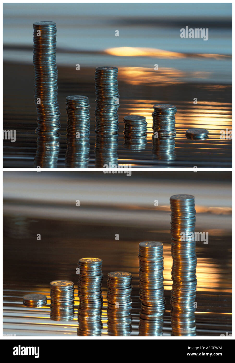 Before and after Money Stock Photo - Alamy