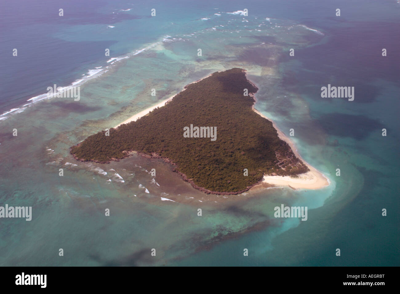 Aerial view of Mbudya Island, Tanzania, just off Dar es Salaam Stock ...
