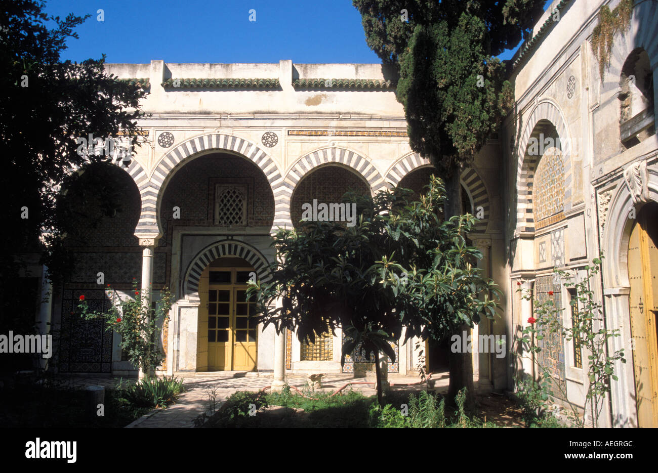 Tunisia Tunis the courtyard at Dar Othman palace Stock Photo - Alamy