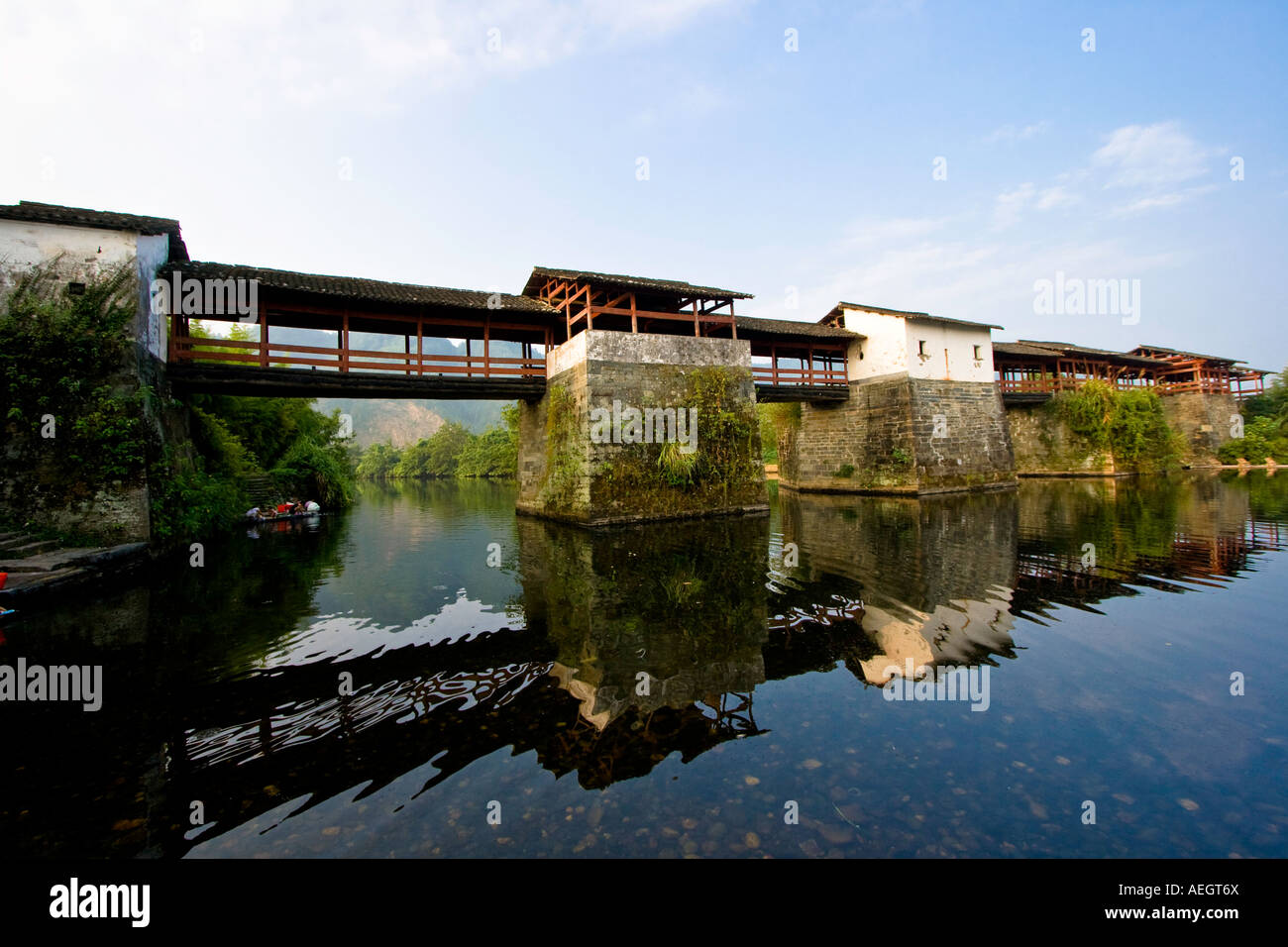 Song Dynasty Caihong Bridge Qinghua Village Wuyuan China Stock Photo ...