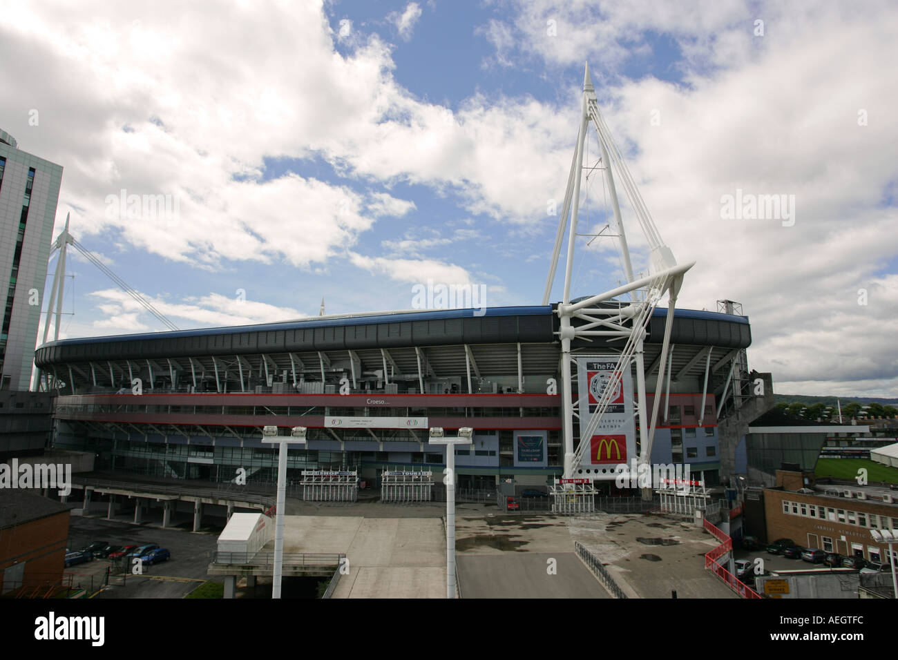 Front view of the Millennium stadium Cardiff Arms Park Cardiff city ...