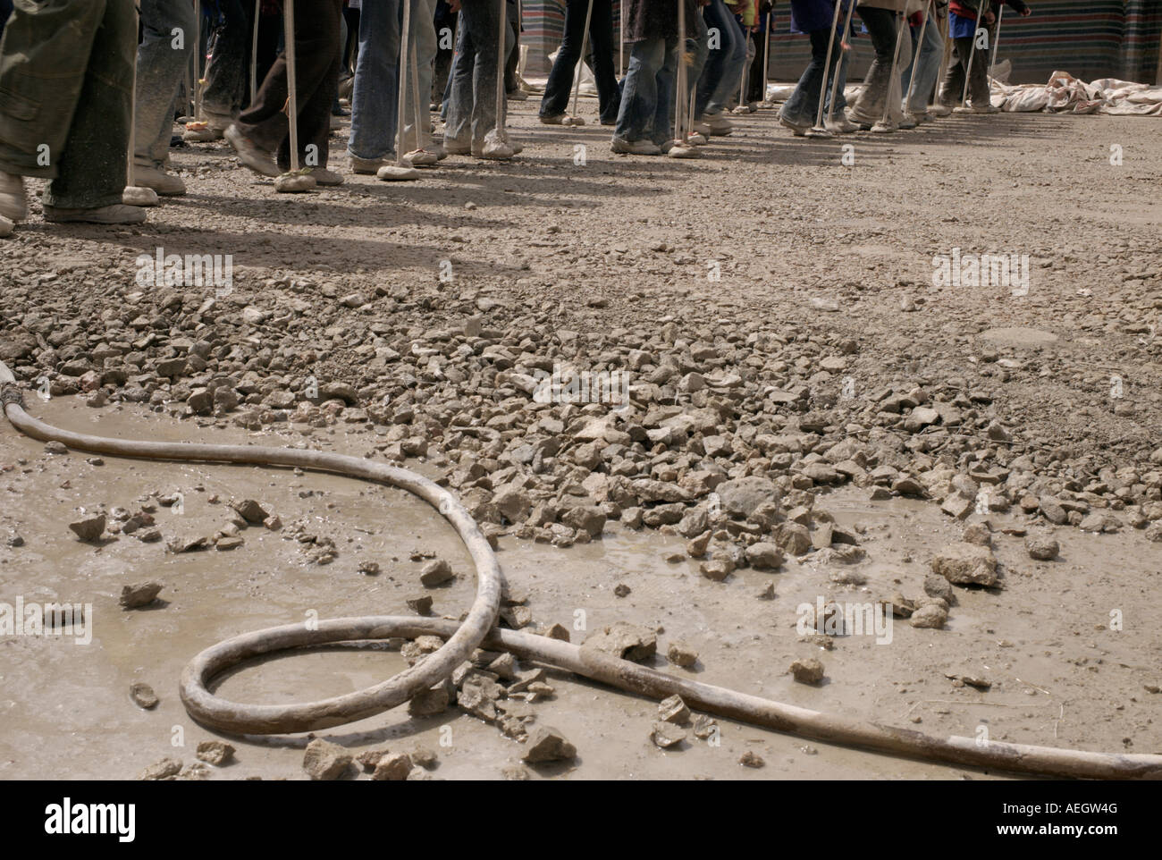 Manual labour human roller Stock Photo - Alamy