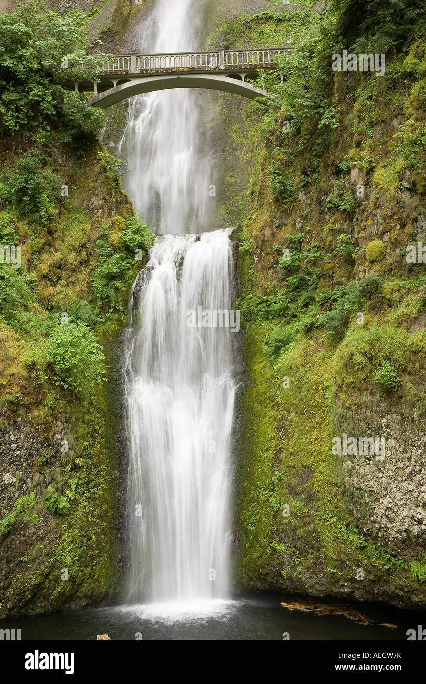 Landscape-Cascading Multnomah Falls in Oregon Stock Photo - Alamy