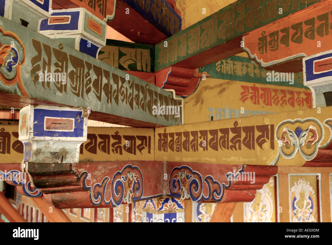 Roof beams of Samye Monastery Tibet Stock Photo - Alamy
