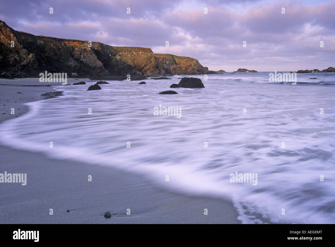 The beach at Jug Handle Bay in Jug Handle State Reserve in Mendocino ...