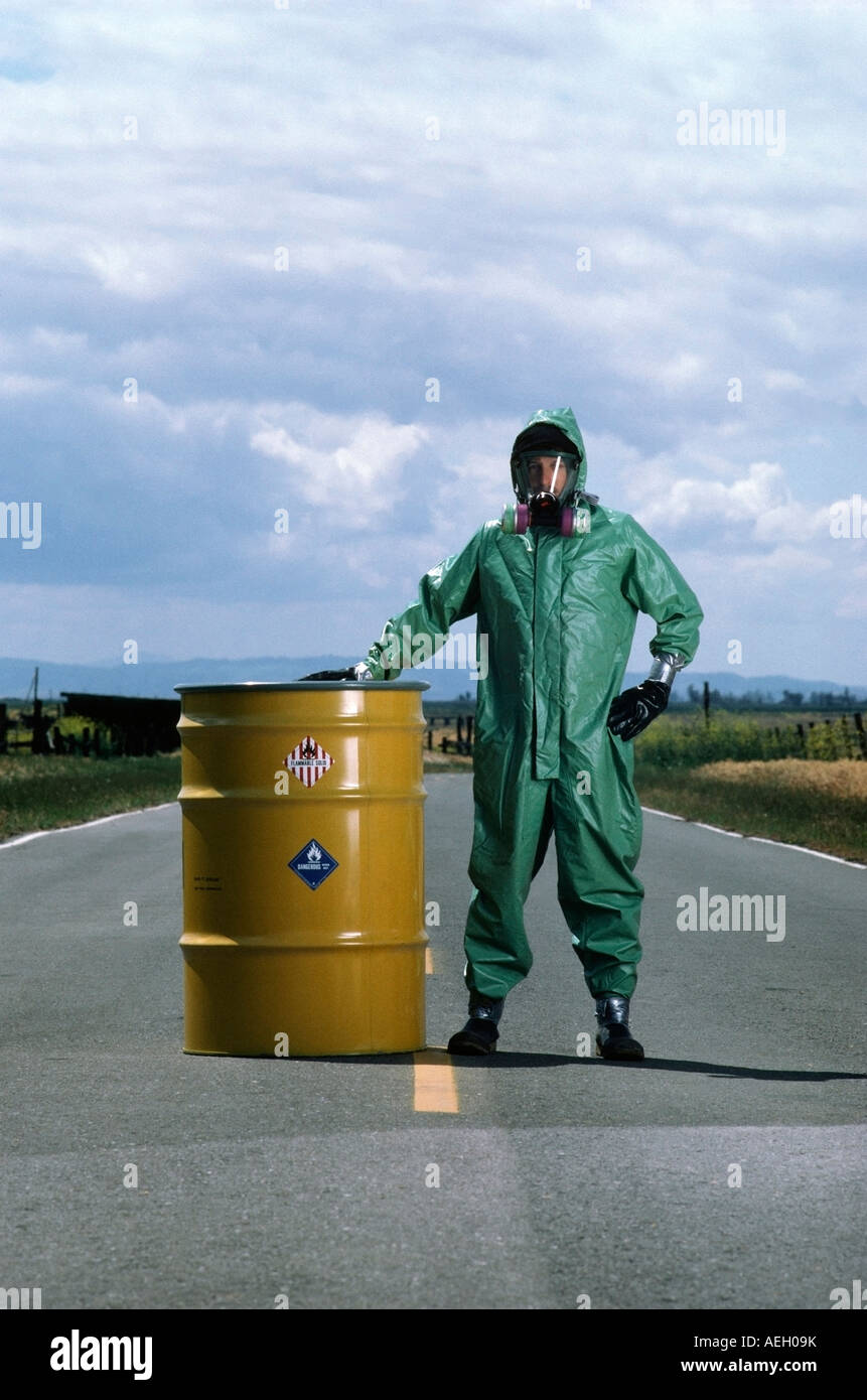 Hazardous Materials worker in protective suit Photo by Chuck Nacke ...