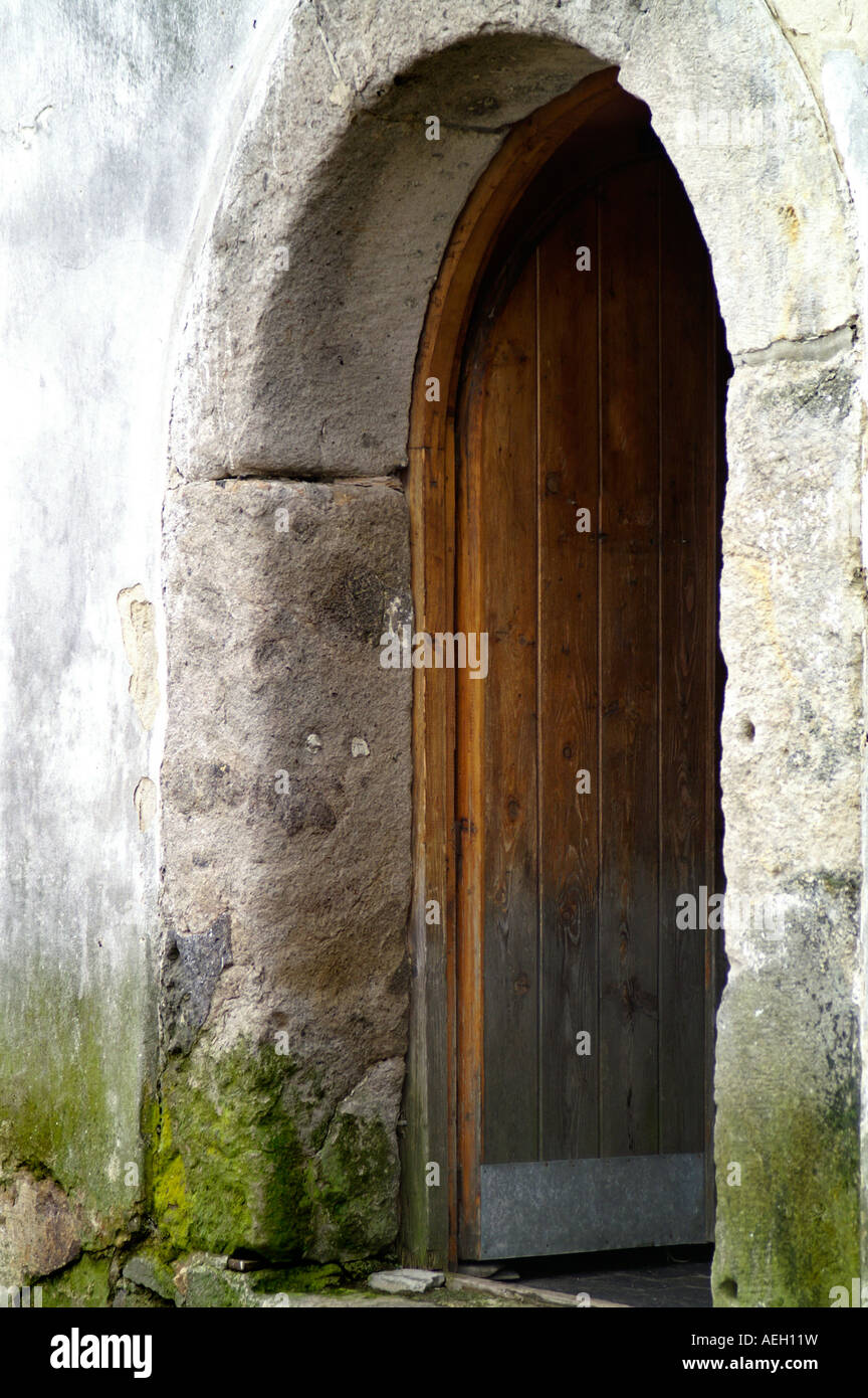 Arc stone entrance ancient gate into medieval house in Banska Stiavnica ...