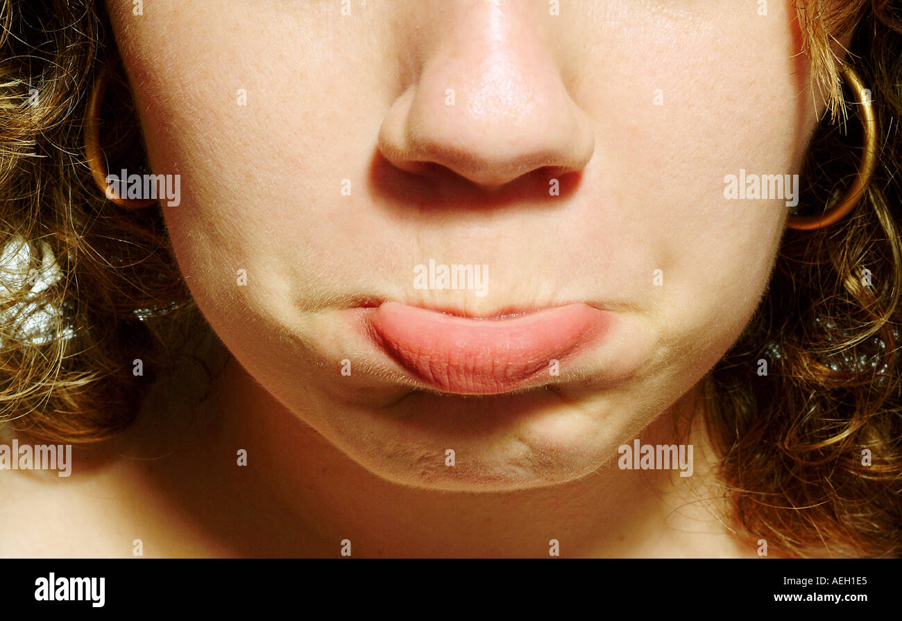 Lips pout mouth close up hi-res stock photography and images - Alamy