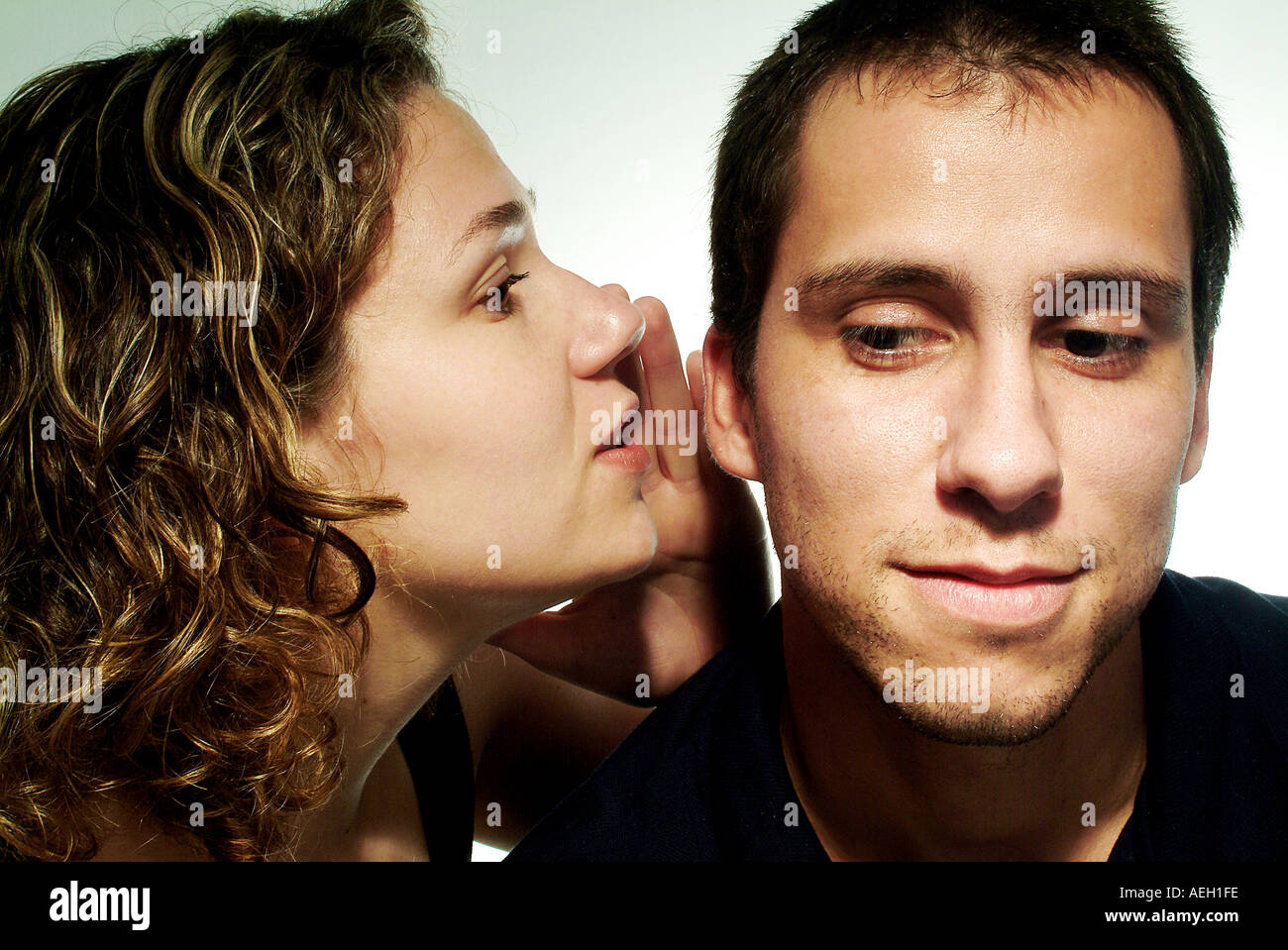 Expressions ouple man woman male female whisper whispering telling ...