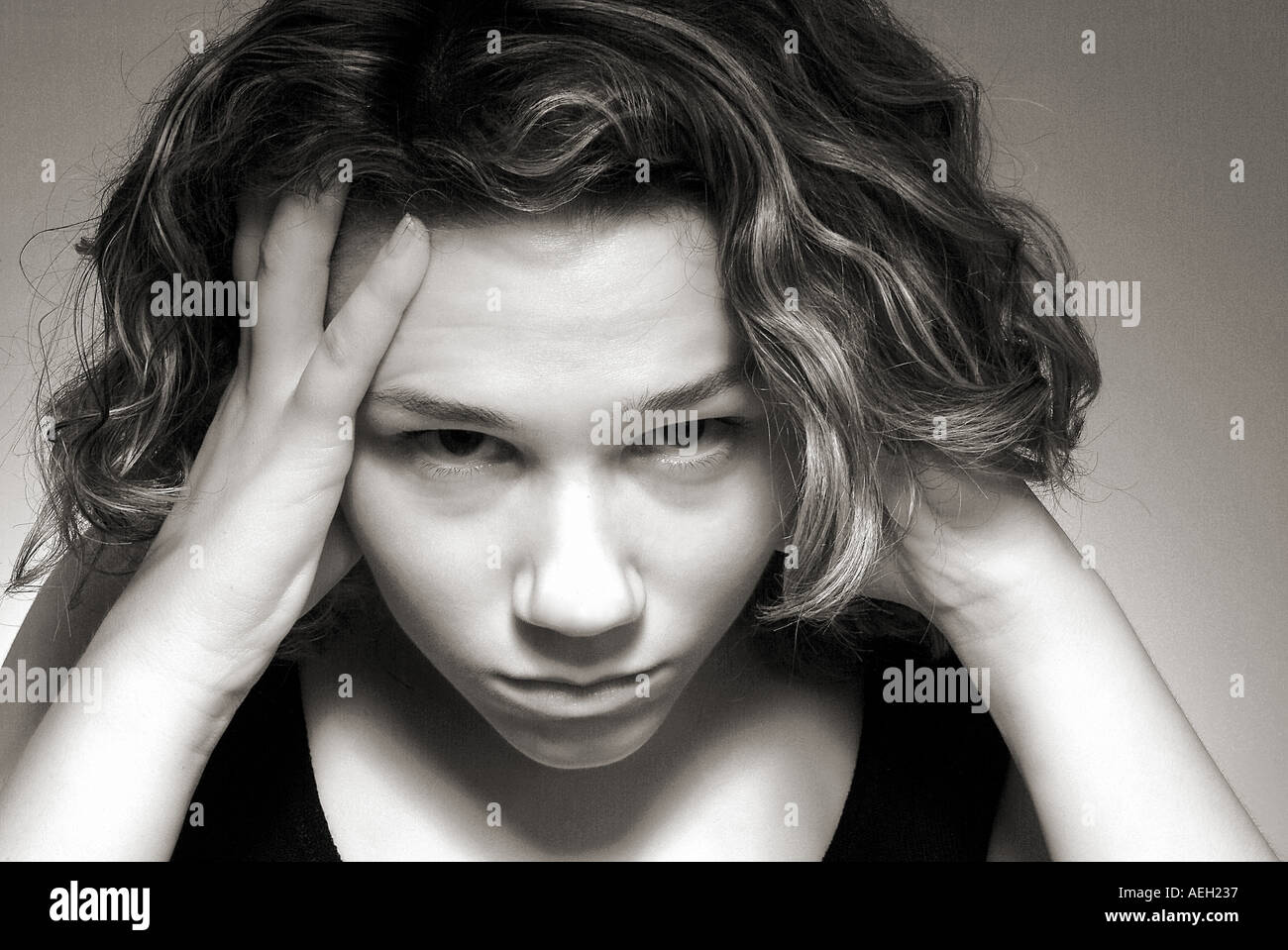 Expressions woman female young adult Stock Photo - Alamy