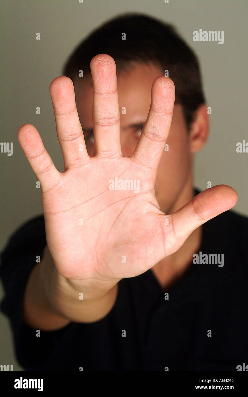 gesture hand stop stopping Stock Photo - Alamy