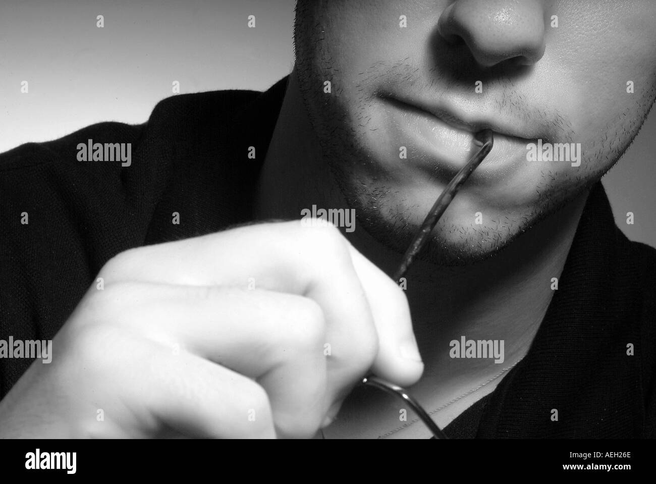 thought thoughtful pensive idea expression emotion person man Stock ...