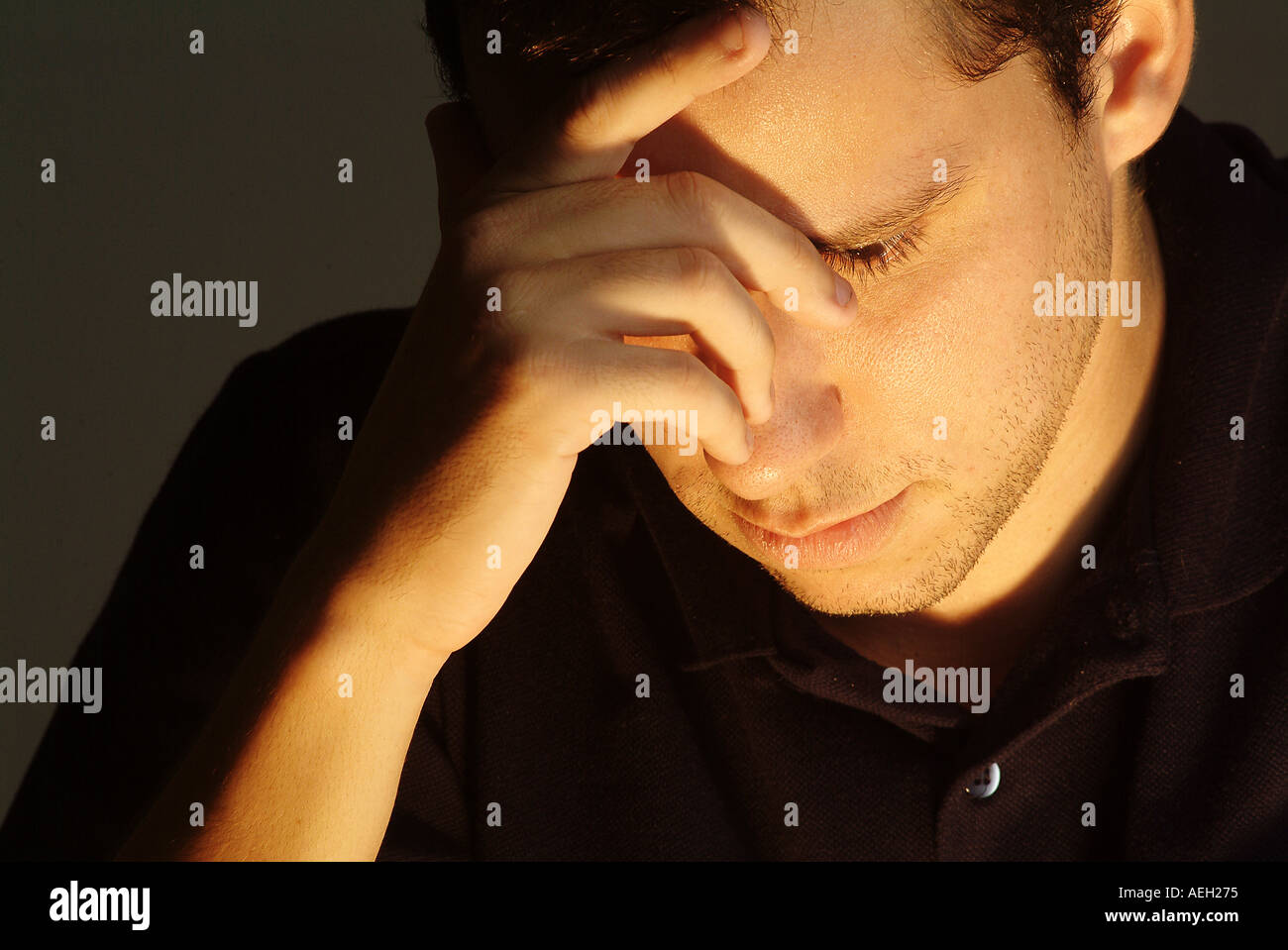 Expressions hinking pensive concentrated focused despair emotion Stock ...