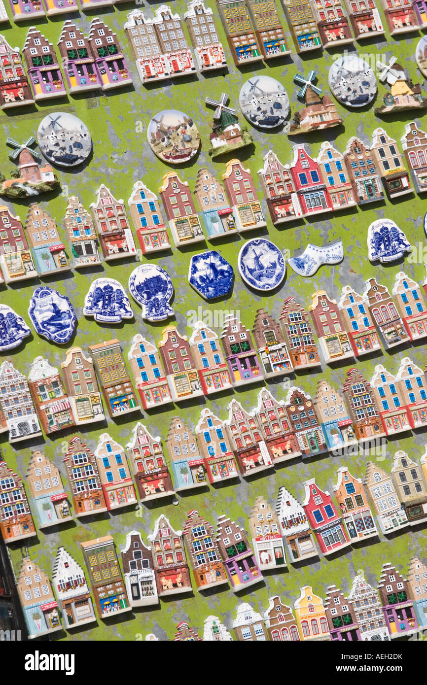 Amsterdam Souvenir magnets of gabled houses and and Delfts Blue items ...