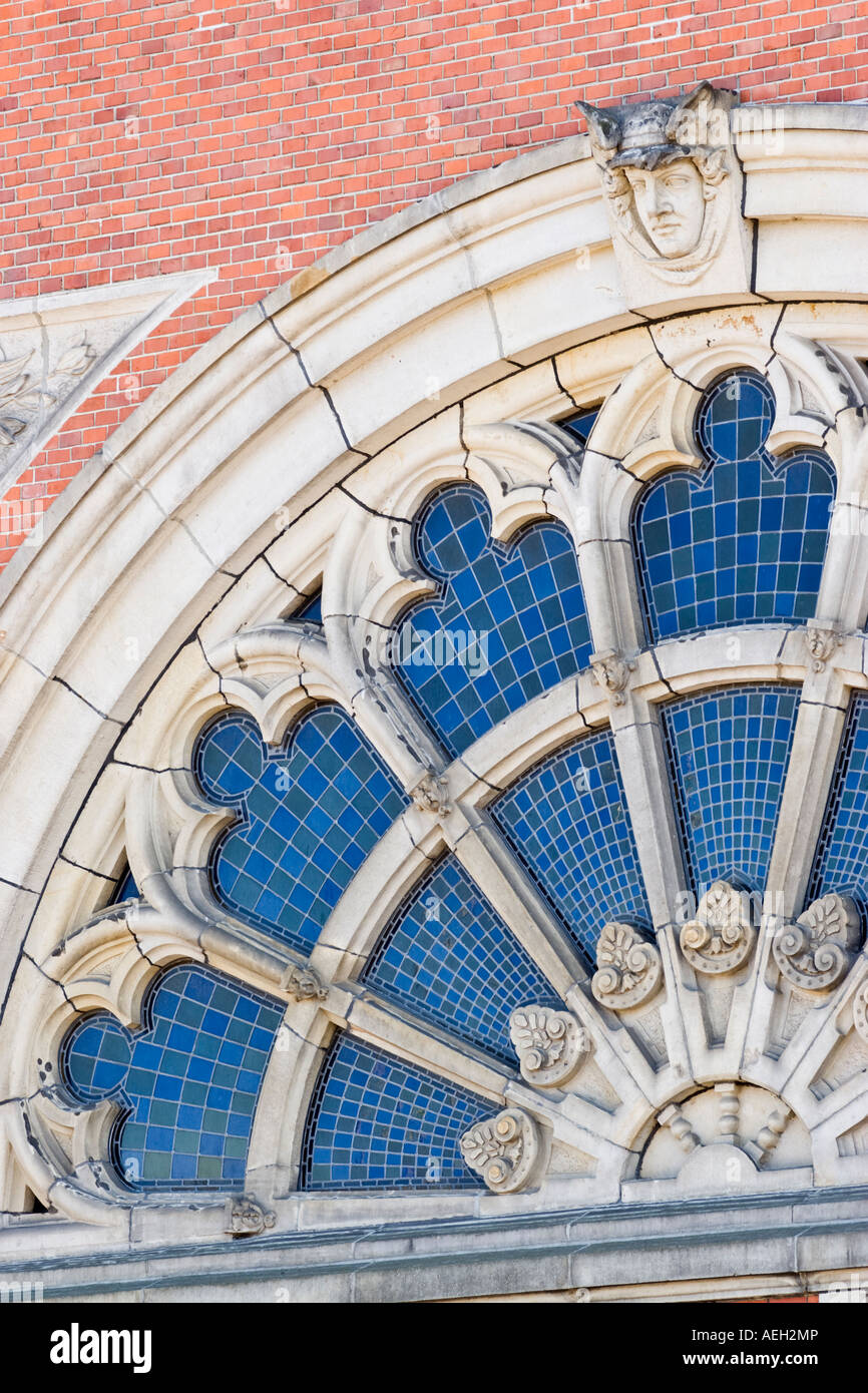 Leaded glas windows of the Groningen train station Stock Photo - Alamy