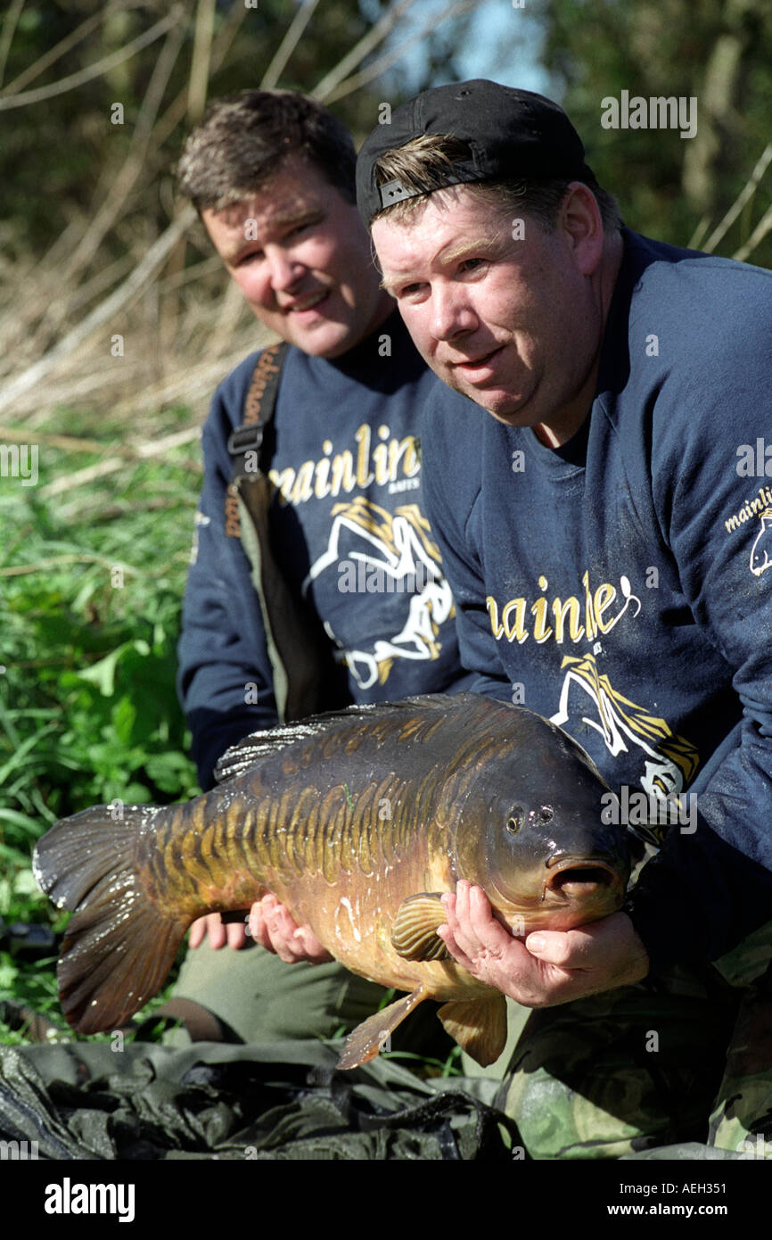 Large mirror carp caught by fishermen at the Carp Society's Horseshoe ...