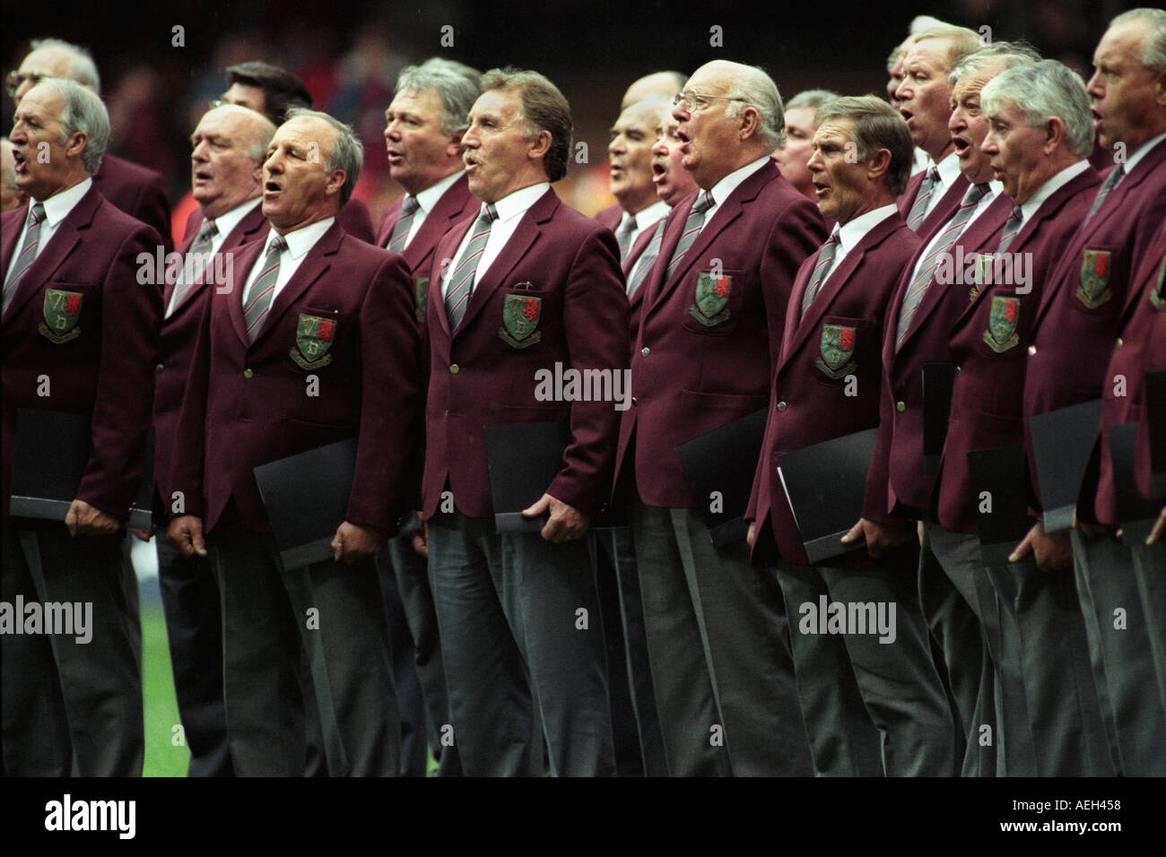 Welsh choir singing before a Wales international rugby match in the ...