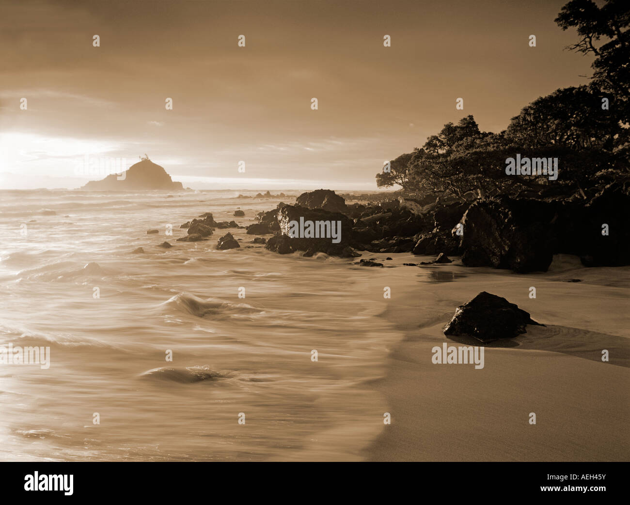 Sunset at Hana Beach Hawaii Stock Photo - Alamy