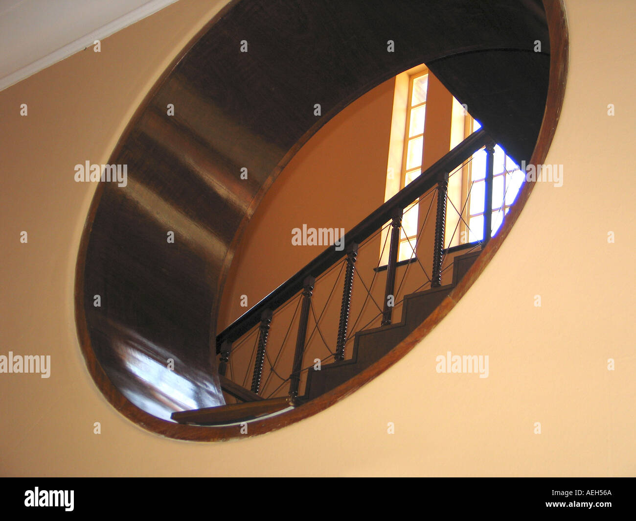 Interior at Eltham Palace circular window.GB UK Stock Photo - Alamy