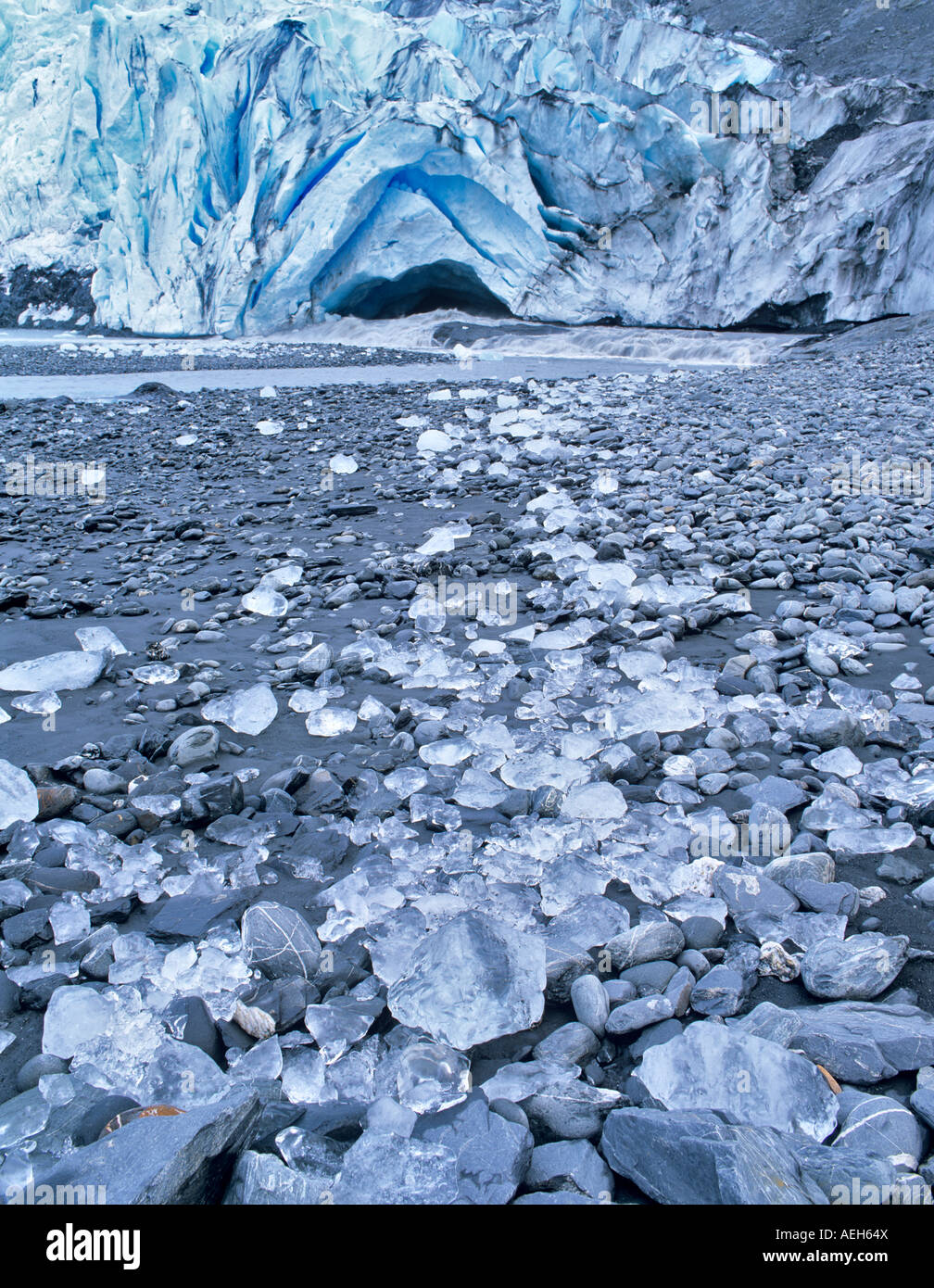 Icebergs and melting ice Shoup Bay Glacier Alaska Stock Photo - Alamy