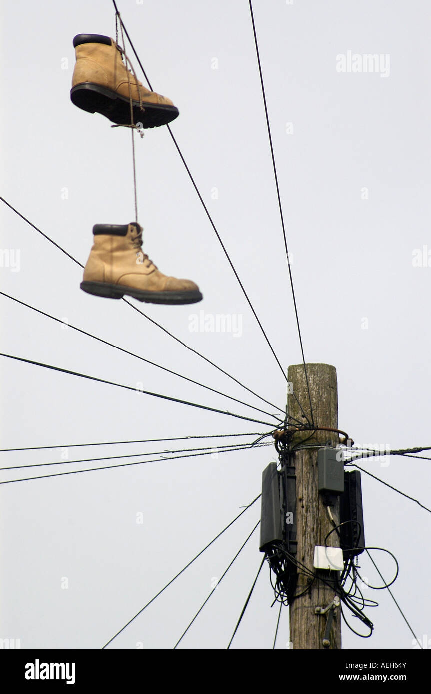 Shoe telephone wire hi-res stock photography and images - Alamy