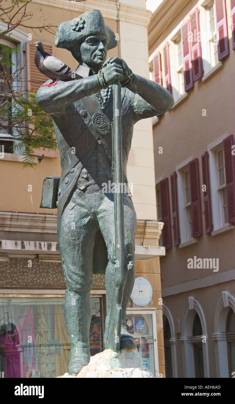 Gibraltar Statue commemorating Royal Engineers Stock Photo - Alamy
