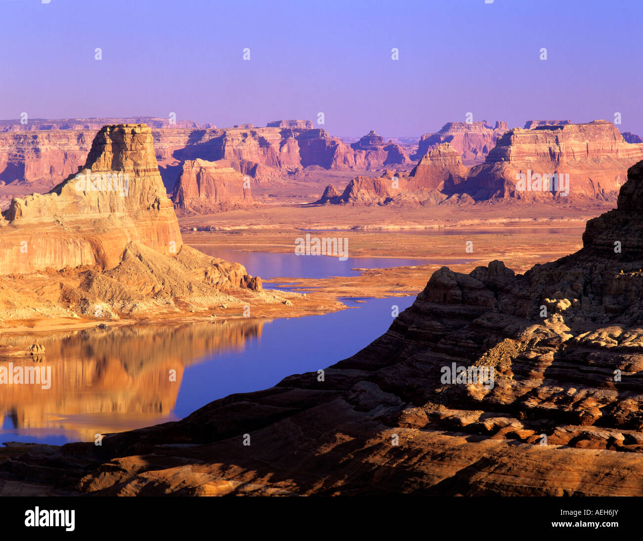 Lake Powell reflection as seen from Alstrom Point Utah Stock Photo - Alamy