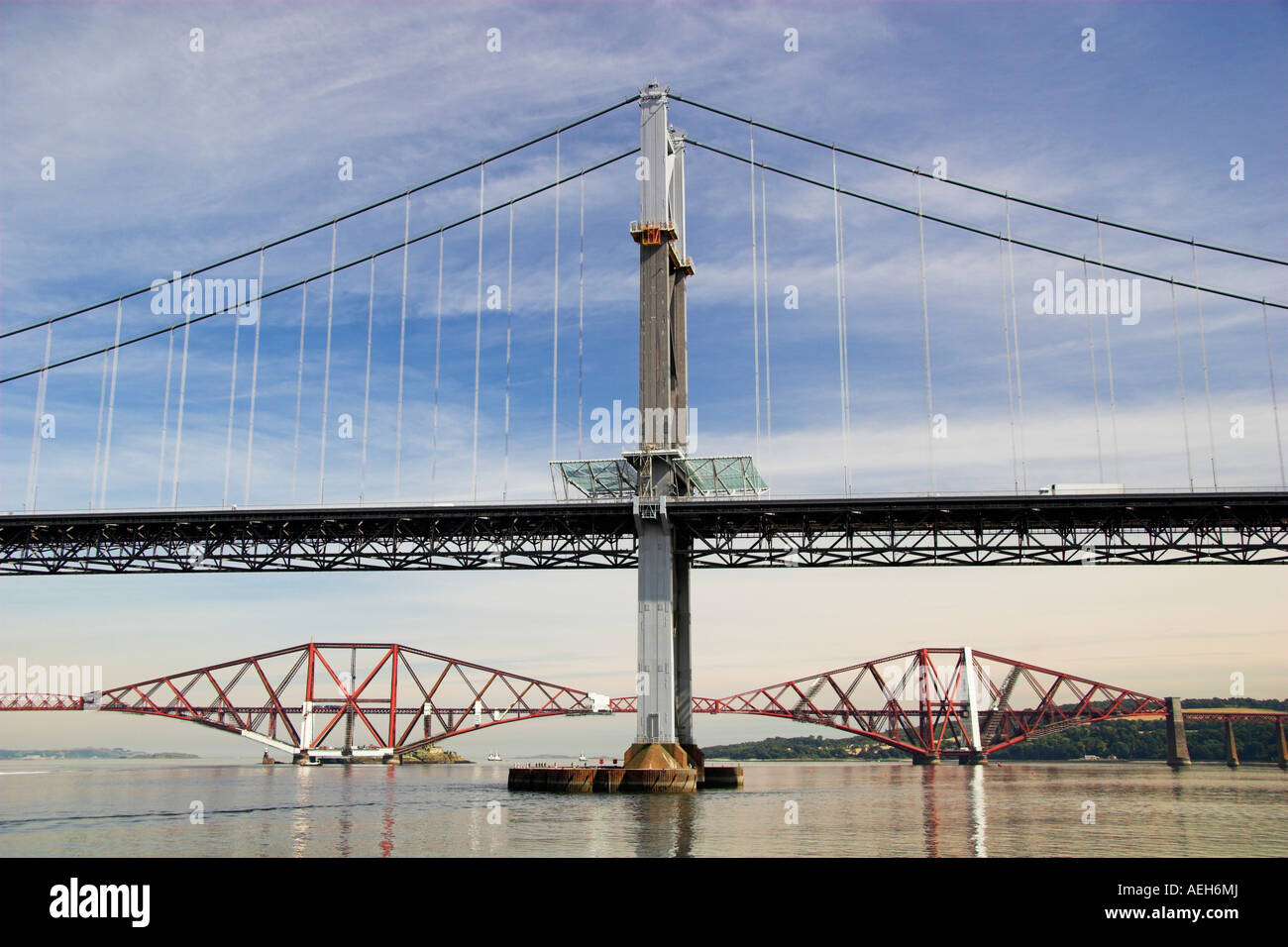 Forth Bridges side view Stock Photo - Alamy