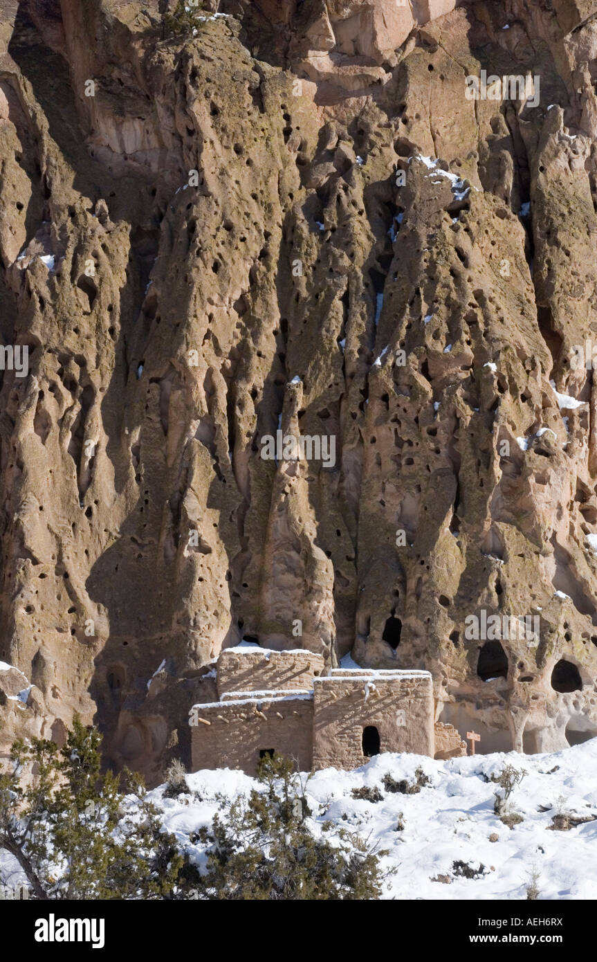 Bandelier National Monument New Mexico. Reconstructed Talus House along ...
