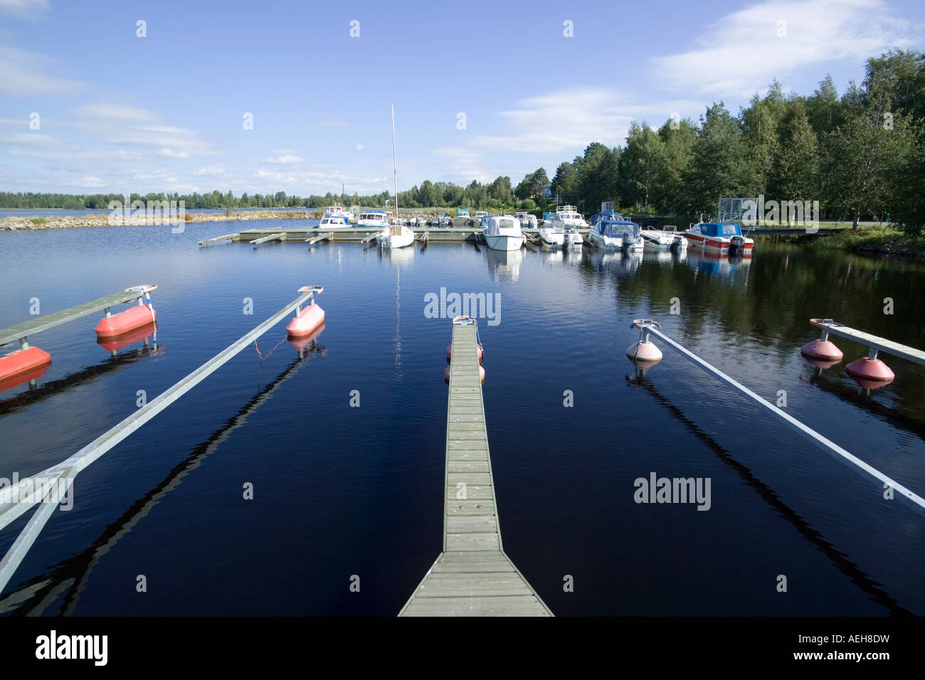 harbor scene in Sotkamo Finland Stock Photo - Alamy