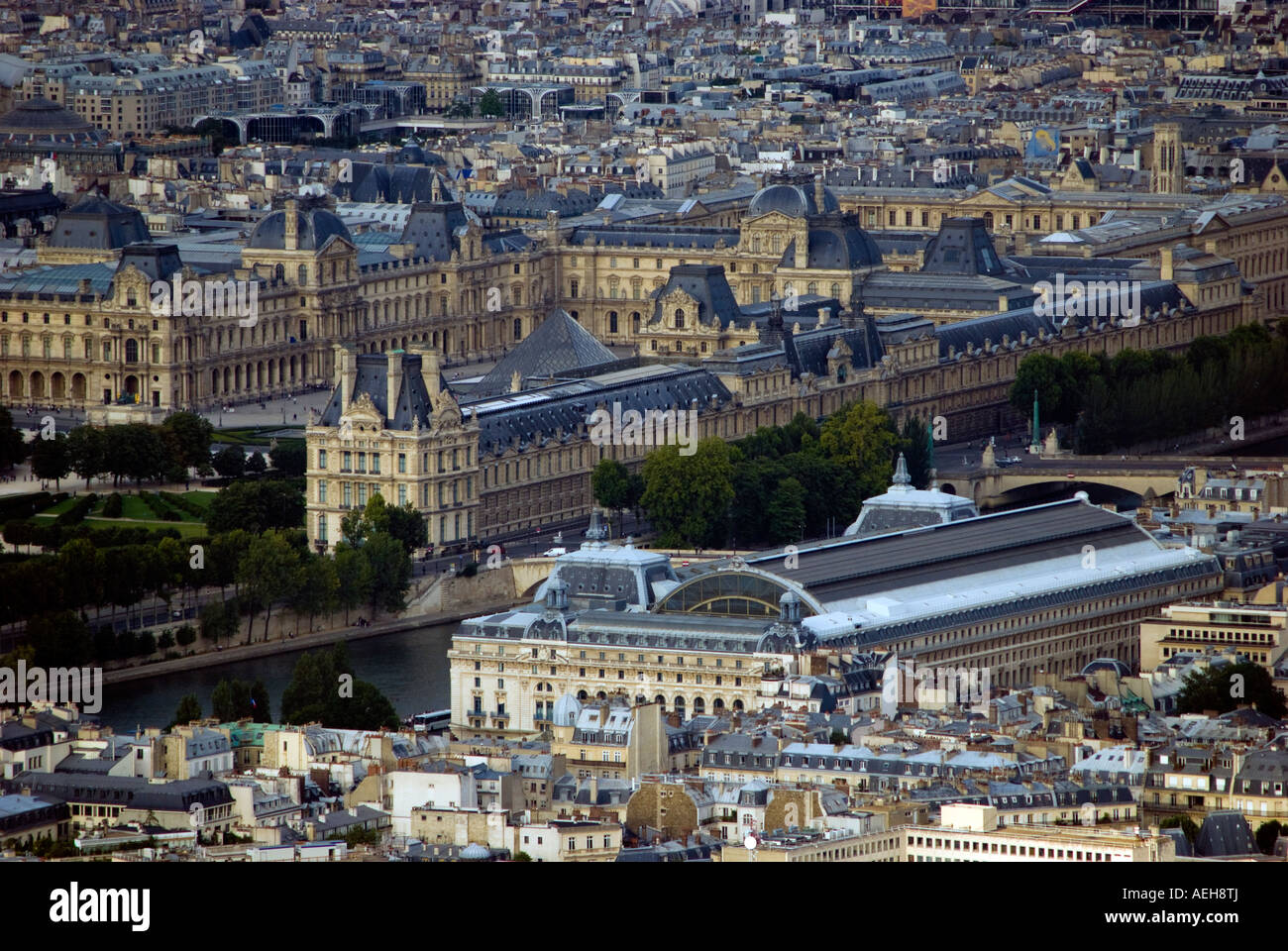 Aerial view louvre museum paris hi-res stock photography and images - Alamy