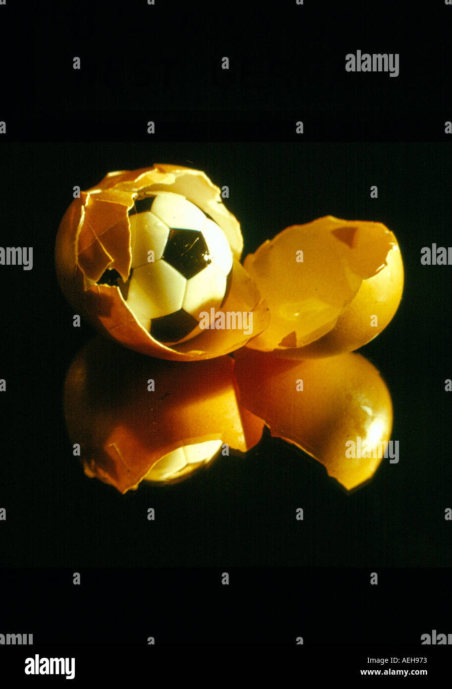 egg shell with mini soccer ball. Photo by Willy Matheisl Stock Photo ...