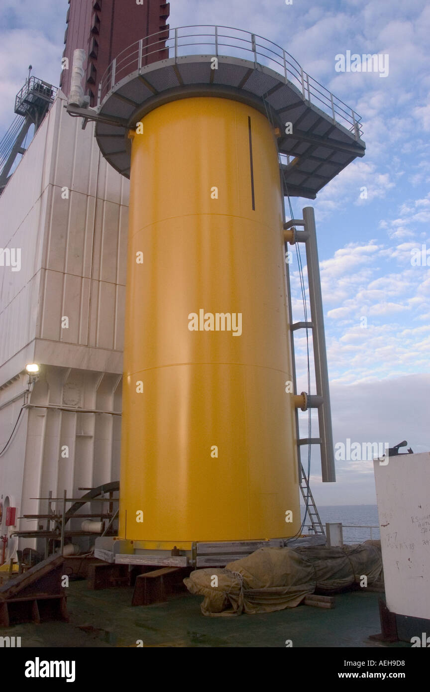 Transition Piece on the deck of the Resolution Jack up Ship Stock Photo ...