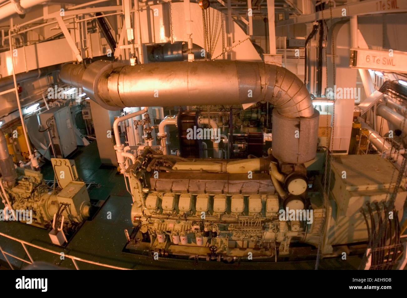 Engines onboard the Jackup ship the Resolution Stock Photo - Alamy