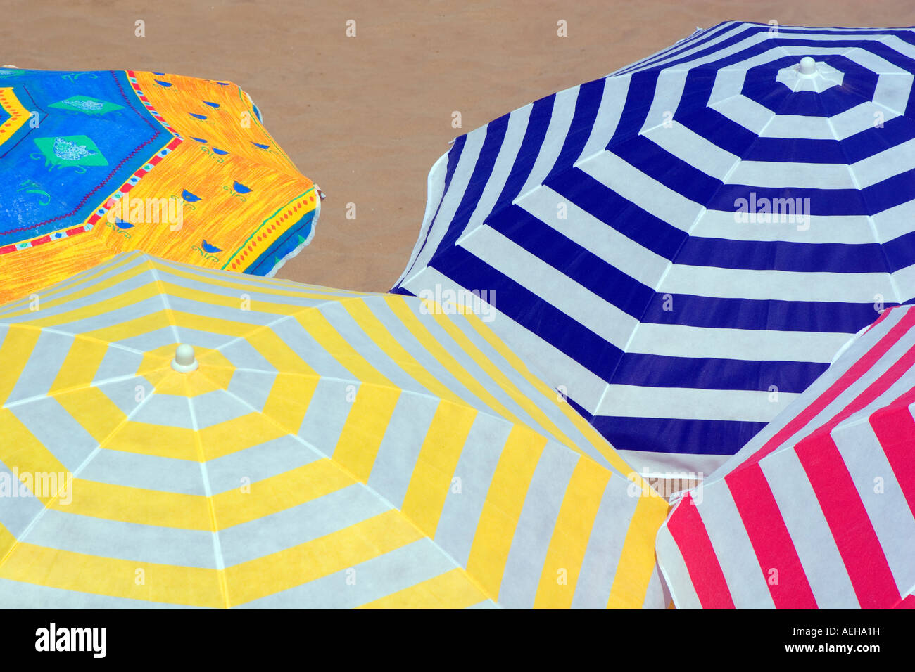 Beach brollies hi-res stock photography and images - Alamy