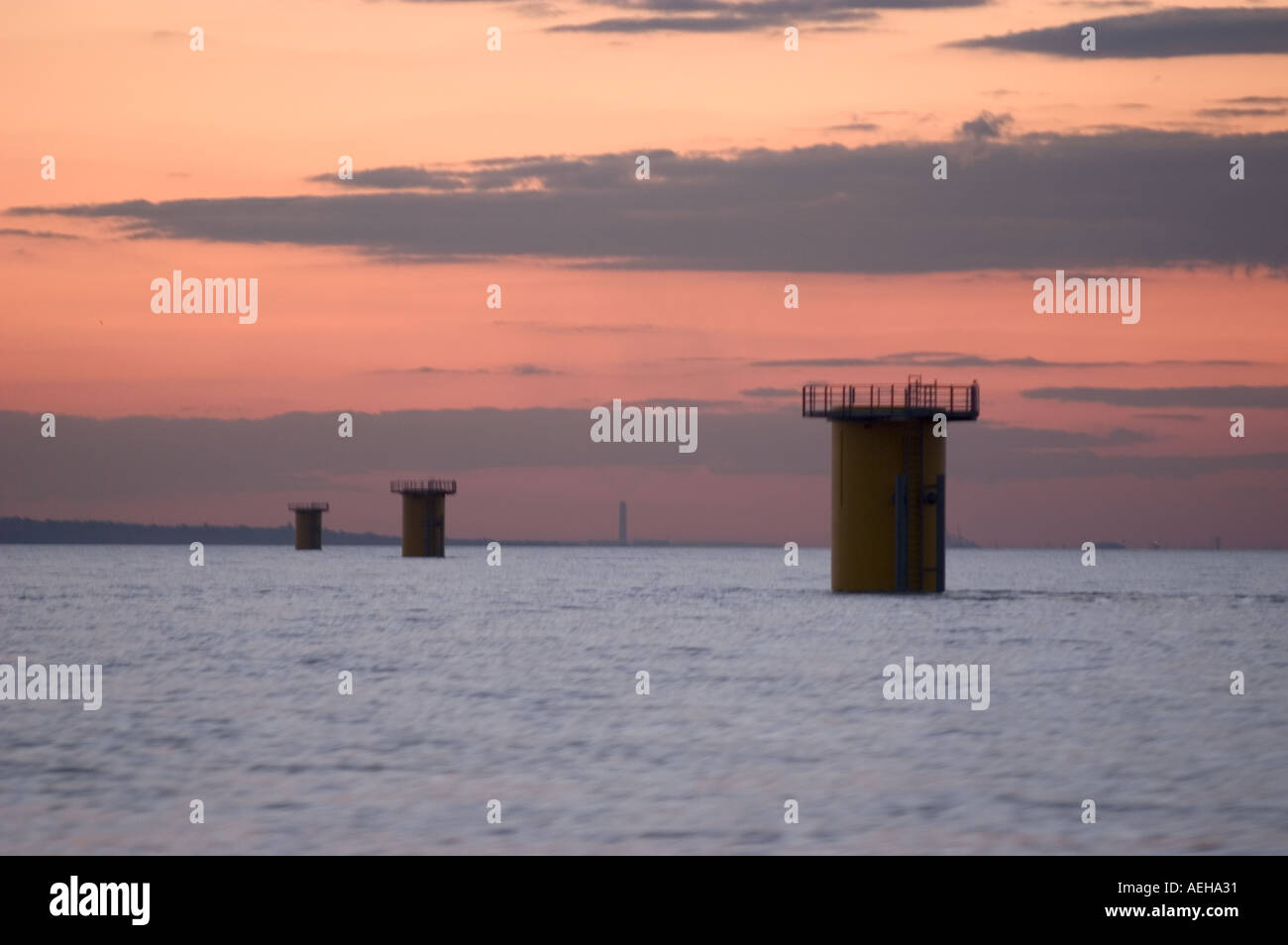 Windfarm Construction off Whitstable picture shows Transition pieces in ...