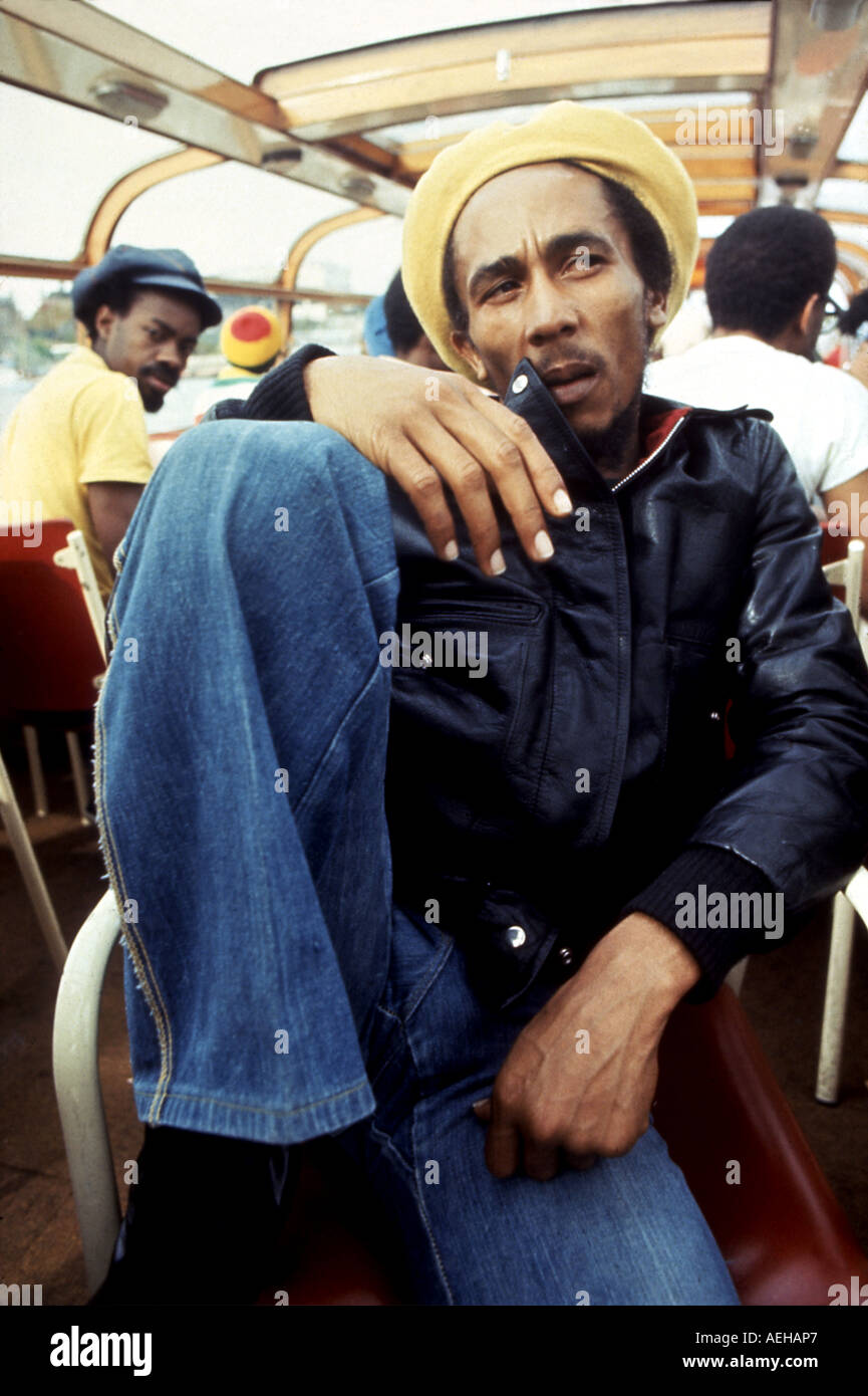 BOB MARLEY Jamaican reggae musician in Amsterdam on a canal cruise ...