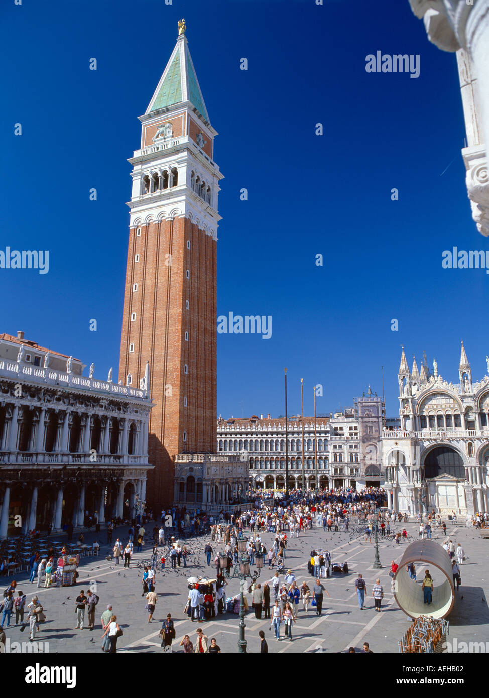 large italian city centre square surrounded by imposing buildings Stock ...