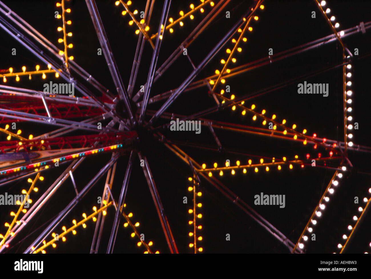 Fun fair light at night Stock Photo - Alamy