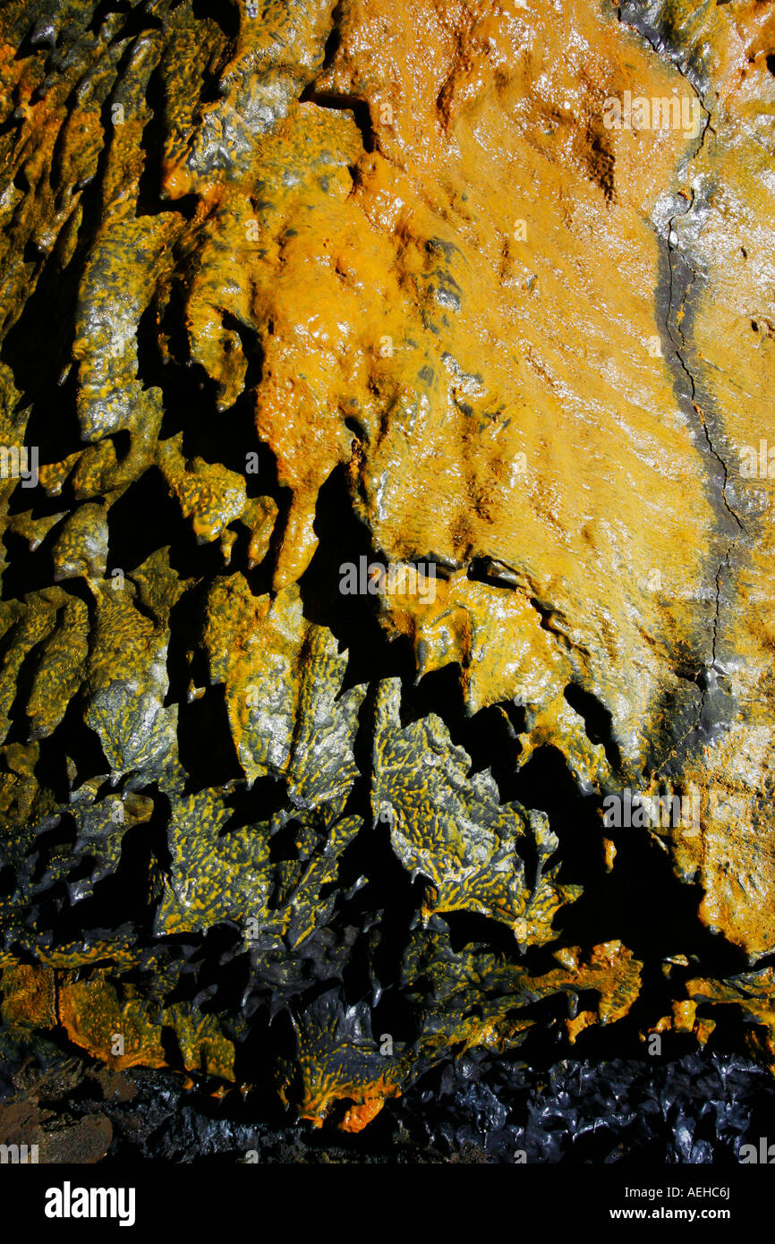 Gruta do Carvao lava tube cave. Sao Miguel island, Azores islands ...