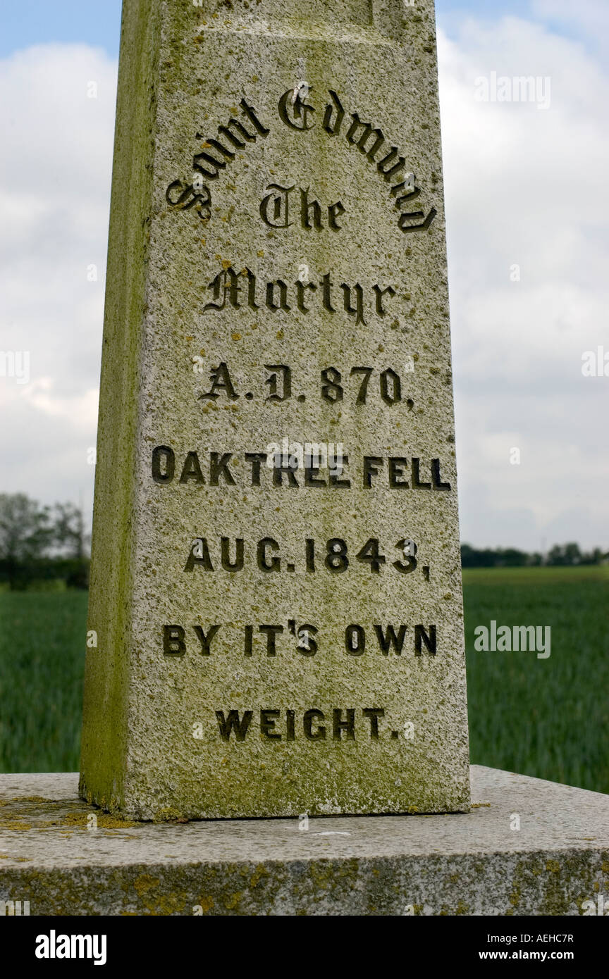 Inscription St Edmound Monument Suffolk Stock Photo - Alamy