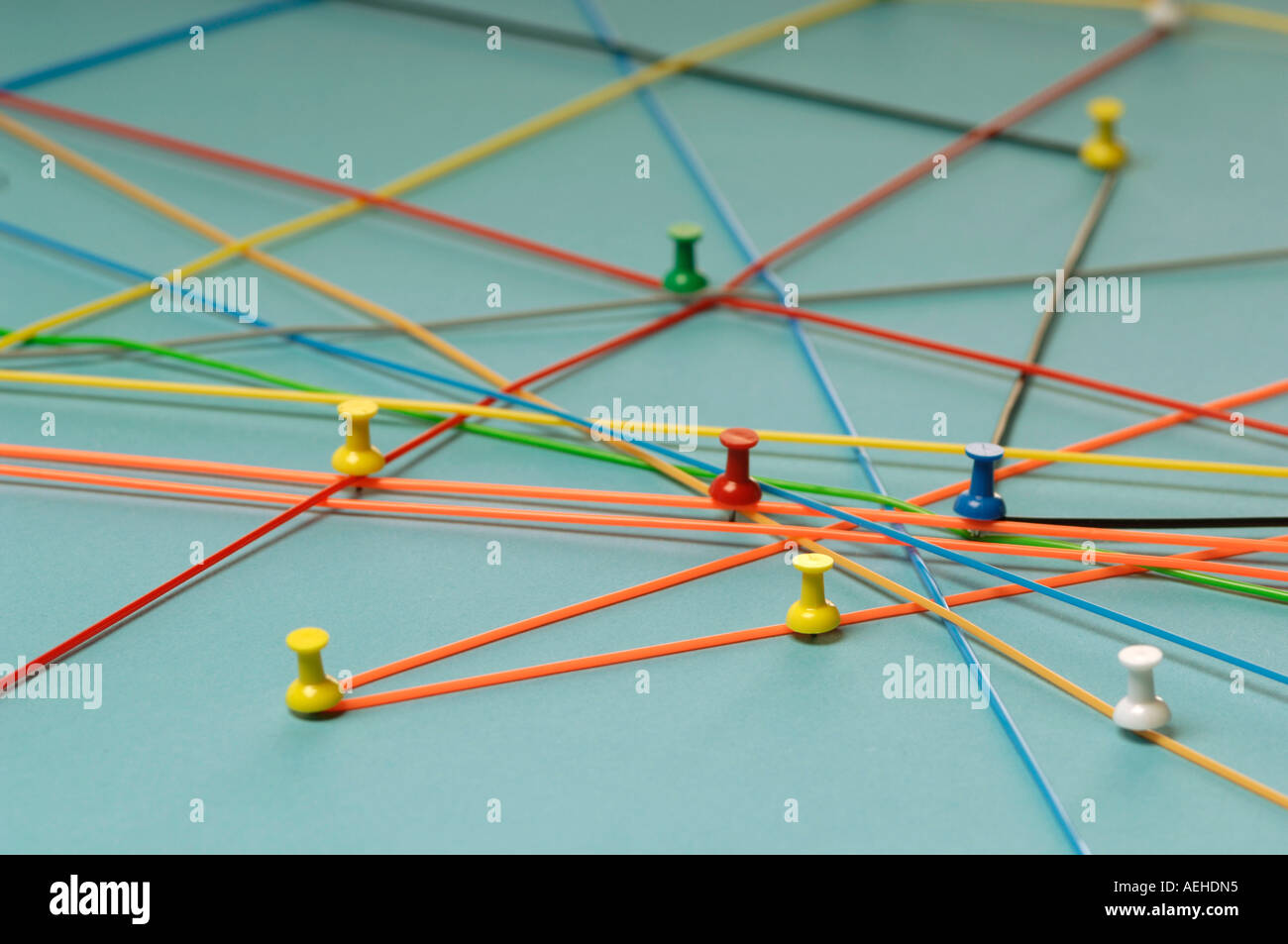 Network with pins Stock Photo - Alamy